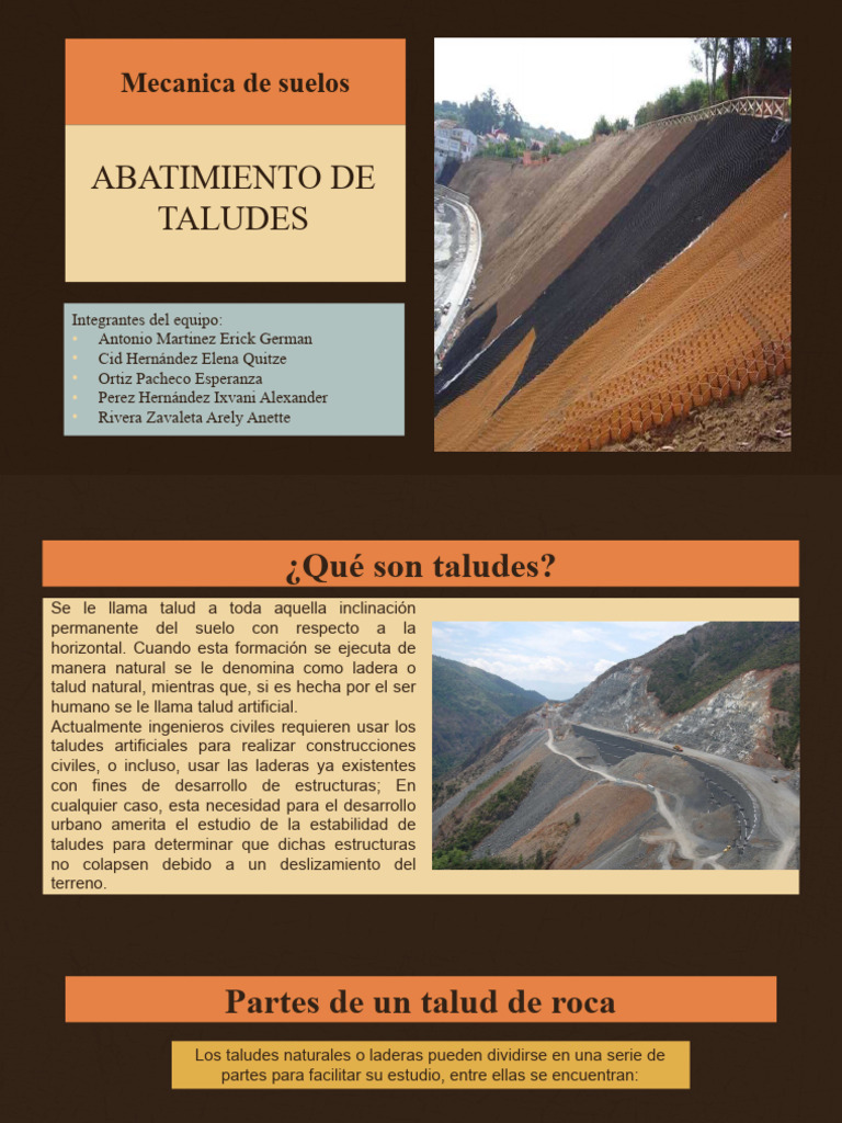 Estabilidad y Tipos de Taludes | PDF | Falla (geología) | Roca (geología)
