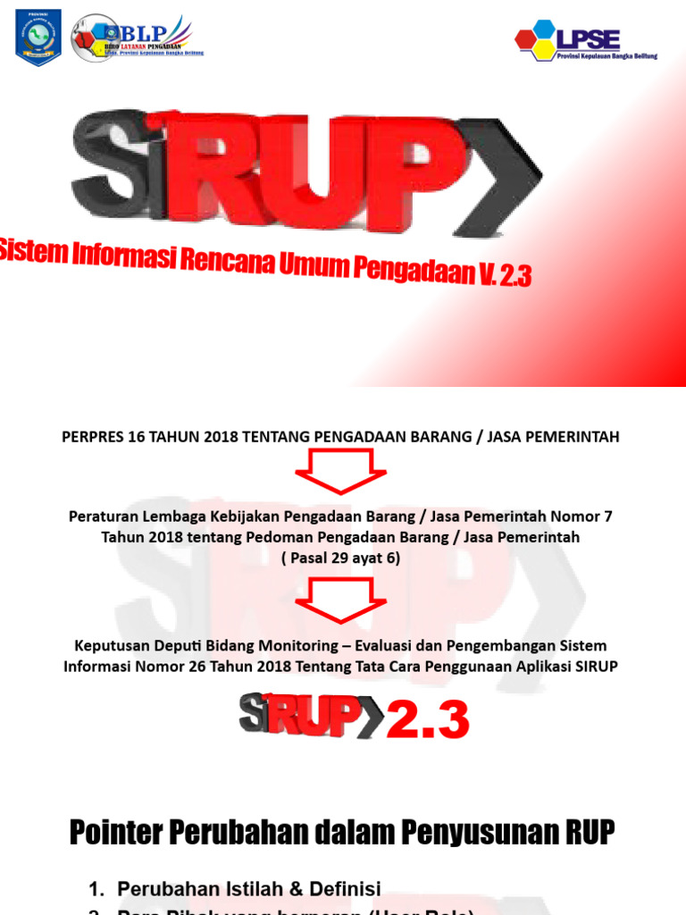 Pengenalan SIRUP 2.3 | PDF