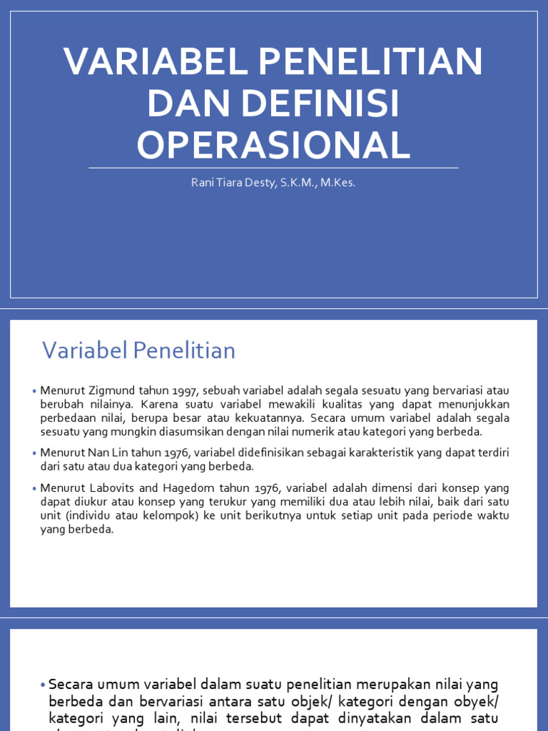 Variabel Penelitian Dan Definisi Operasional | PDF