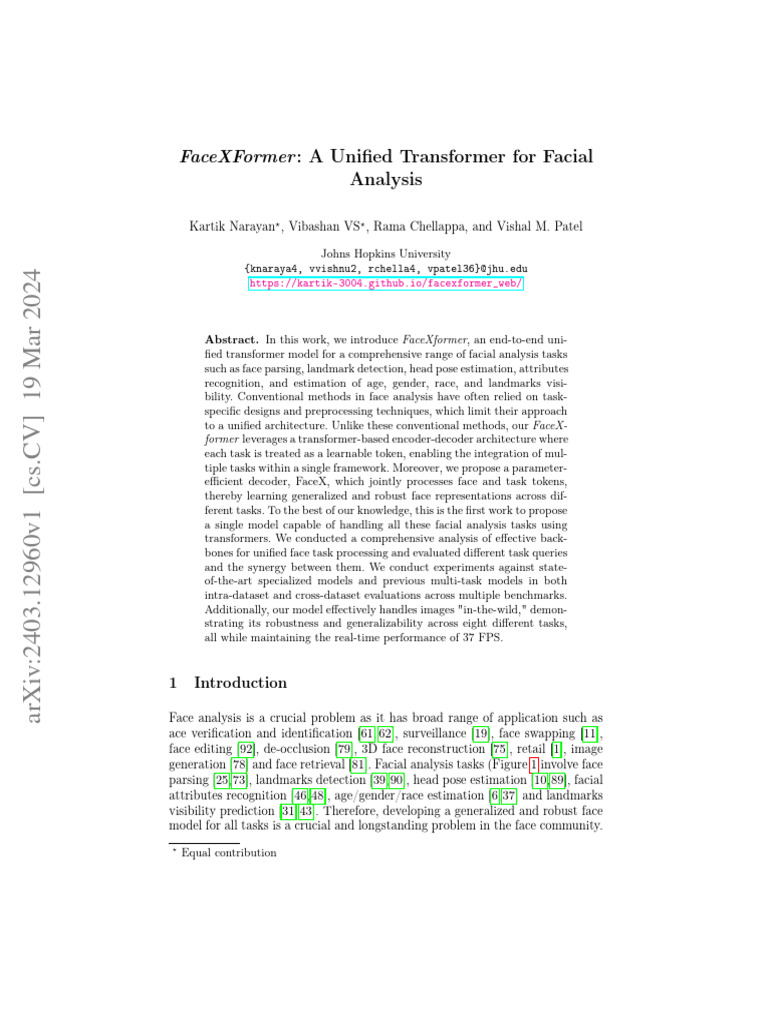 Face XFormer | PDF | Statistical Classification | Image Segmentation