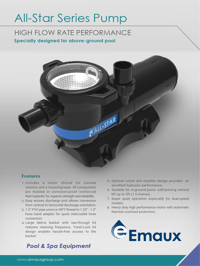 All-Star Series Pump Brochure SinglePage en | PDF | Electricity ...