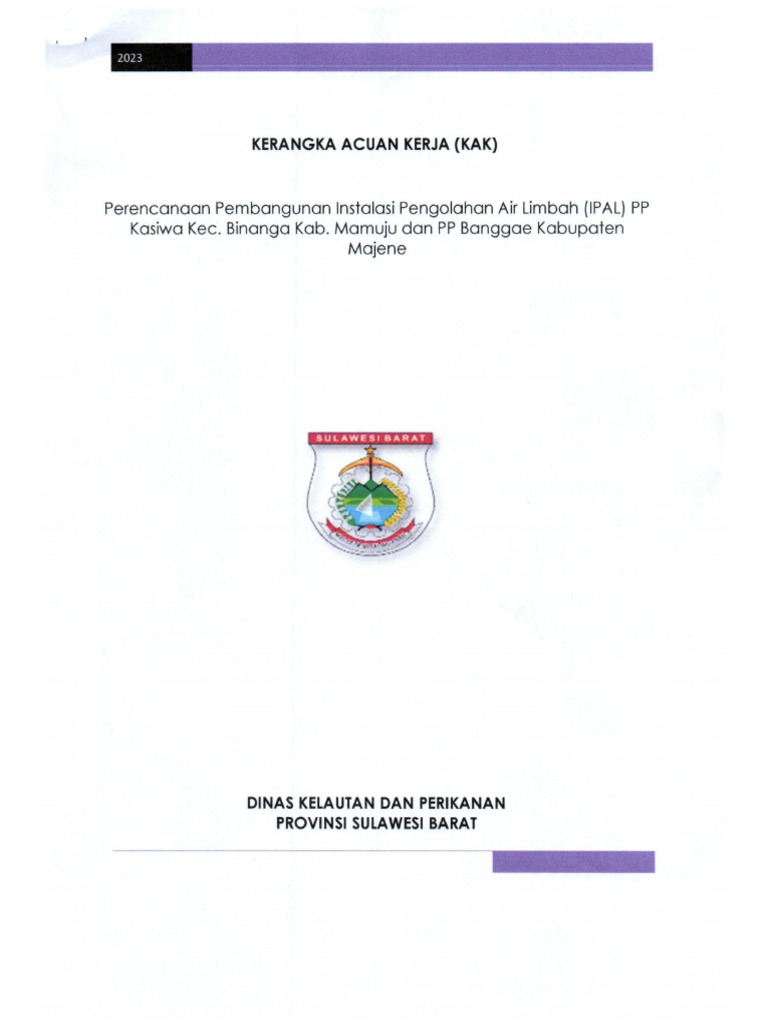 KAK Perencanaan IPAL 2023 | PDF