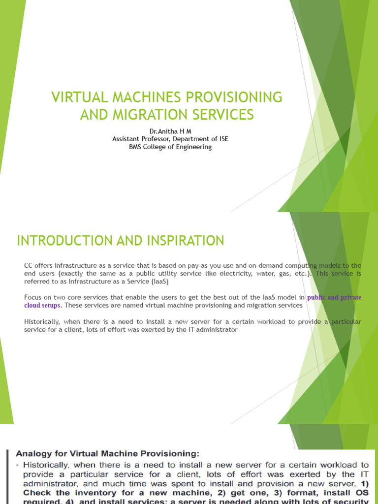 Virtual Machines Provisioning and Migration Services | PDF | Cloud Computing | Virtual Machine