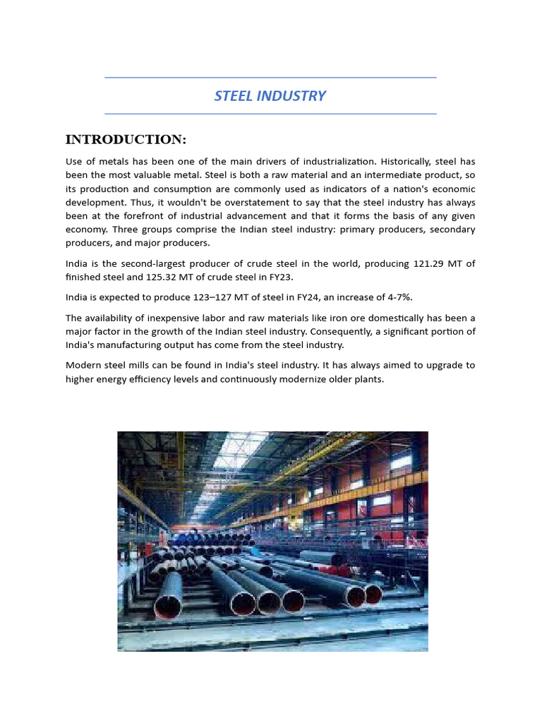 Steel Industry | PDF | Steel | Infrastructure