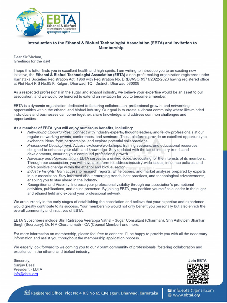 EBTA Letter | PDF | Career & Growth | Business