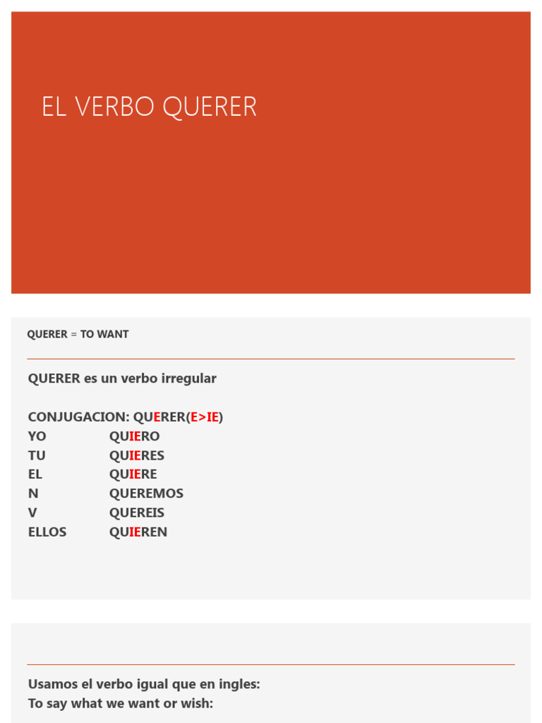 El Verbo Querer | PDF