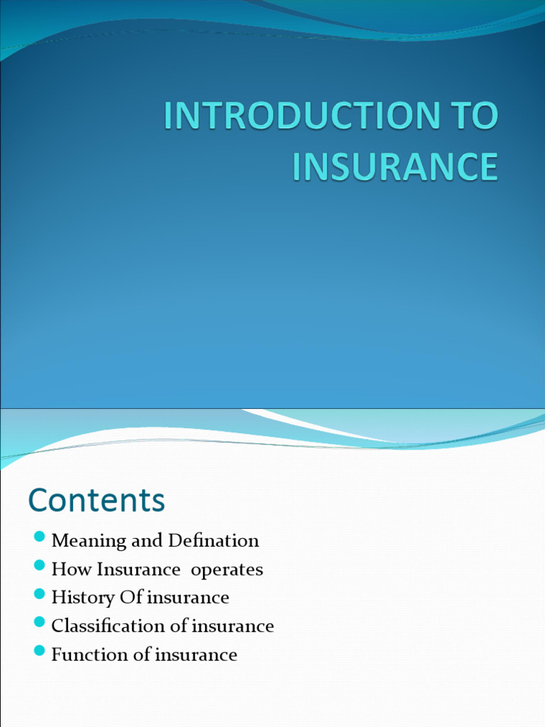 1introduction and Nature of Insurance | Download Free PDF | Insurance ...
