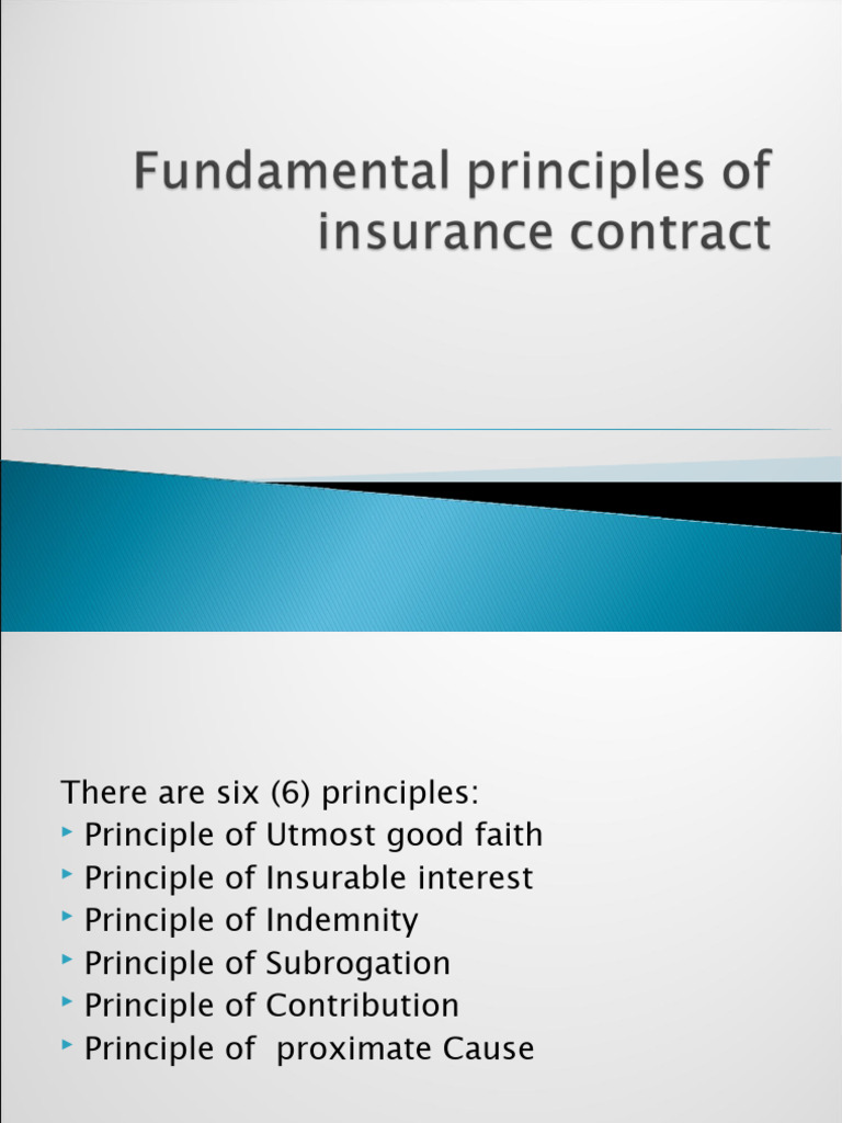 2fundamental Principles of Insurance Contract | Download Free PDF ...