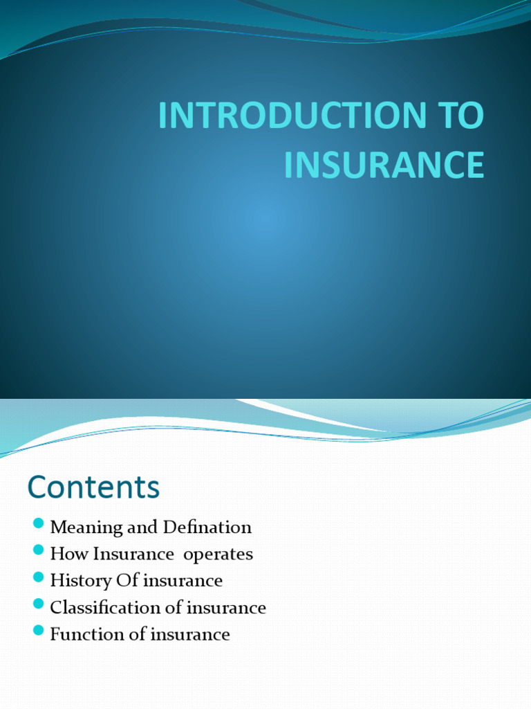 Introduction to Insurance Basics | PDF | Insurance | Risk