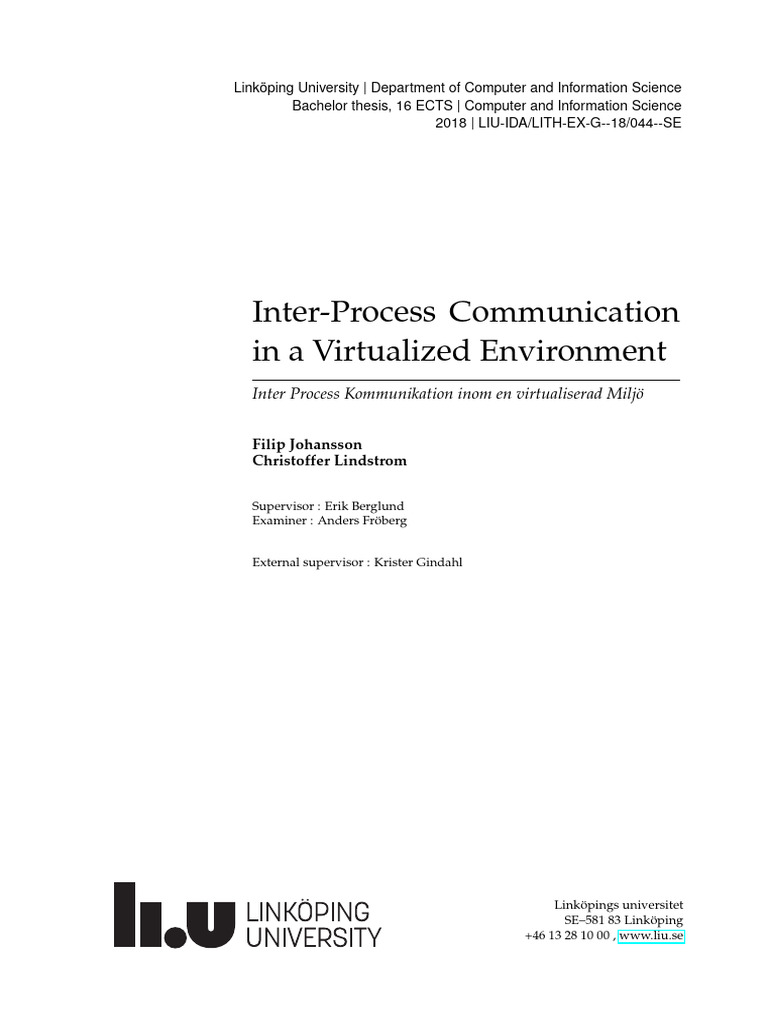 Inter-Process Communication in A Virtualized Environment | PDF
