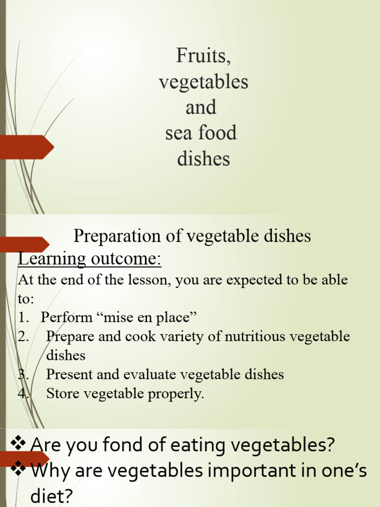 Vegetable Dish Preparation Guide | PDF | Vegetables | Cooking