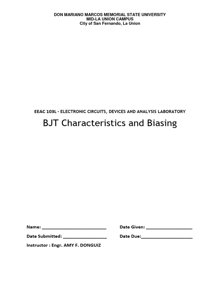 BJT Characteristics Lab Report Guide | PDF
