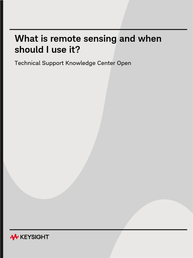 What Is Remote Sensing and When Should I Use It | PDF | Power Supply ...