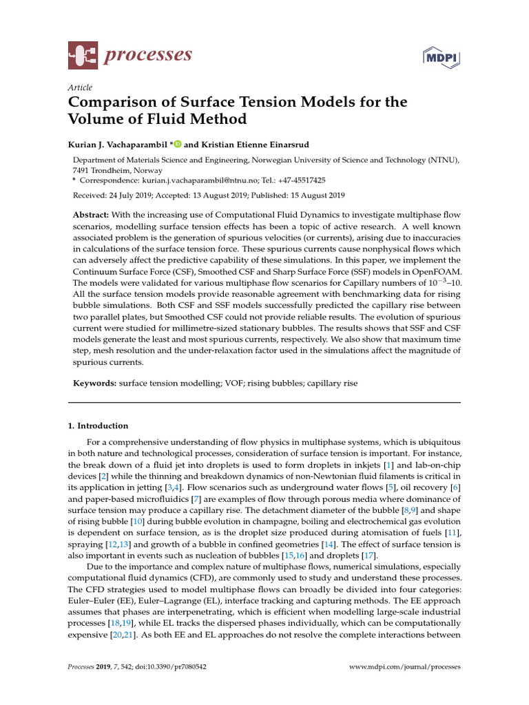 Processes 07 00542 v2 | PDF | Continuum Mechanics | Dynamics (Mechanics)