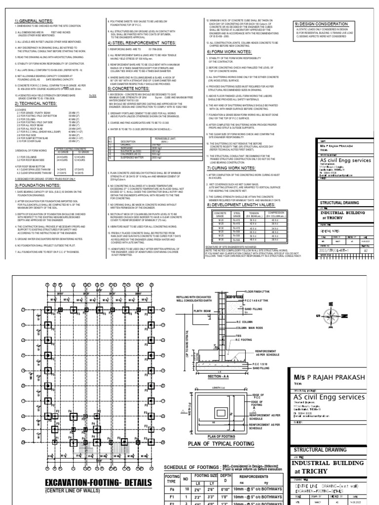 1.Rc Details Industrial Building Details-rev-1 | PDF | Concrete | Foundation (Engineering)