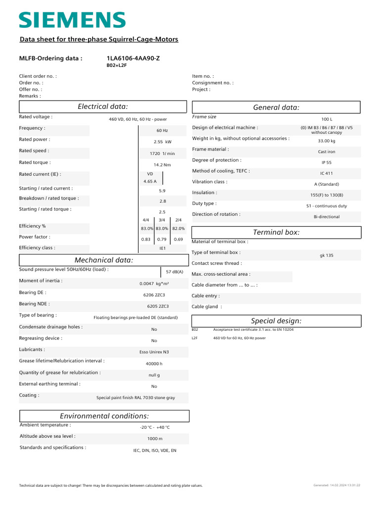 1LA6106-4AA90-Z B02+L2F Datasheet en | PDF | Physical Quantities ...