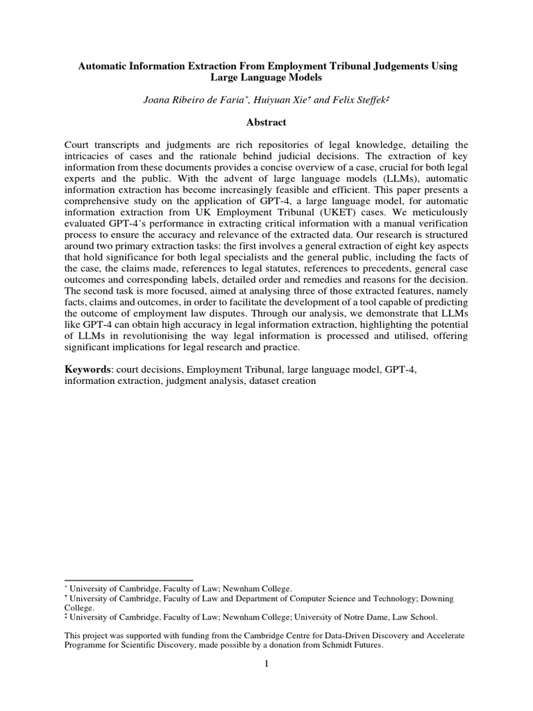 Extracting Insights from Employment Tribunal Judgments | PDF | Judgment ...