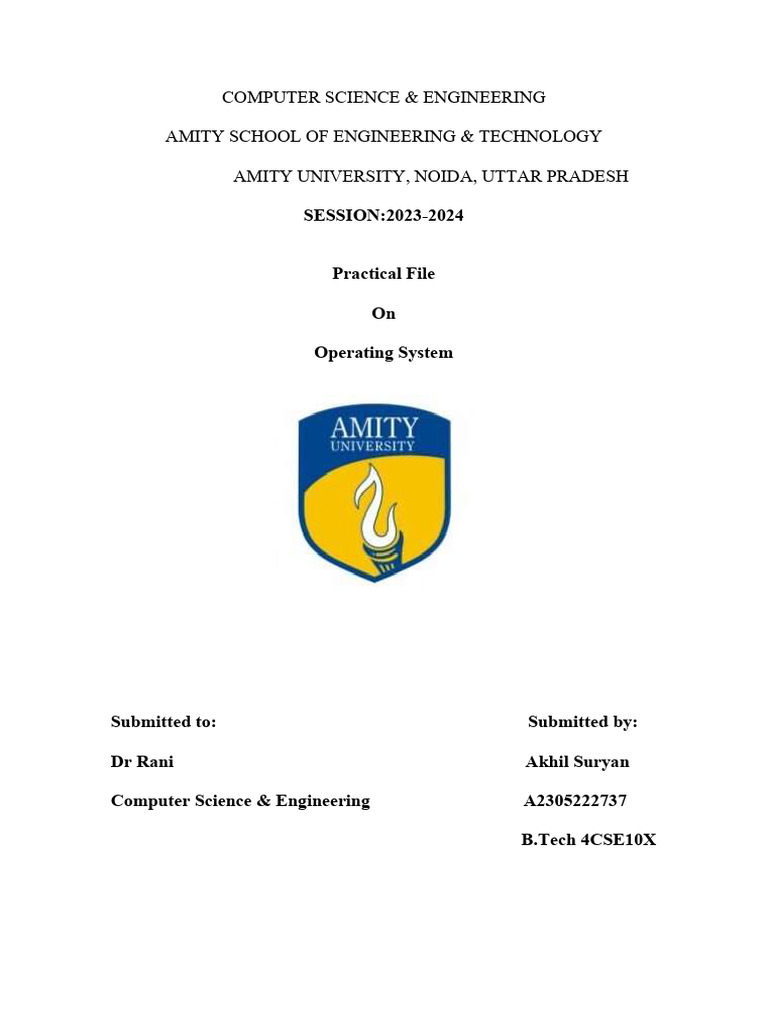Amity Os File | PDF | Computer File | Software Engineering