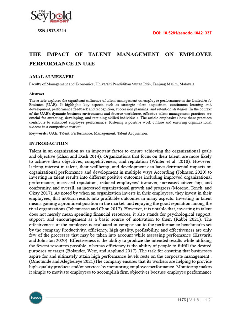 The Impact of Talent Management On Employee Performance in Uae | PDF ...