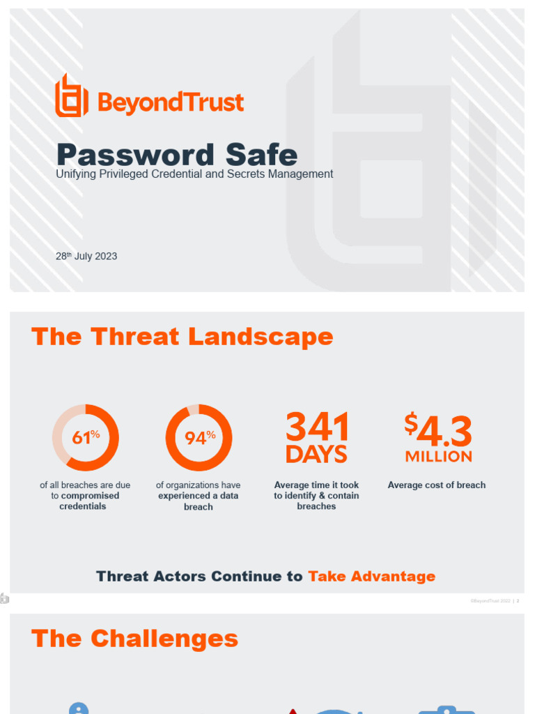 Beyondtrust Password Safe External Presentation Pdf Cloud Computing