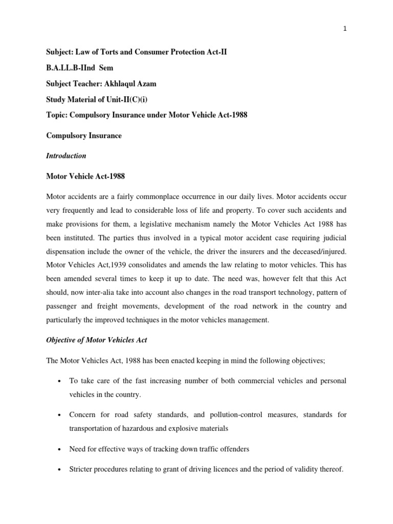 Compulsory Insurance | PDF | Insurance | Legal Liability