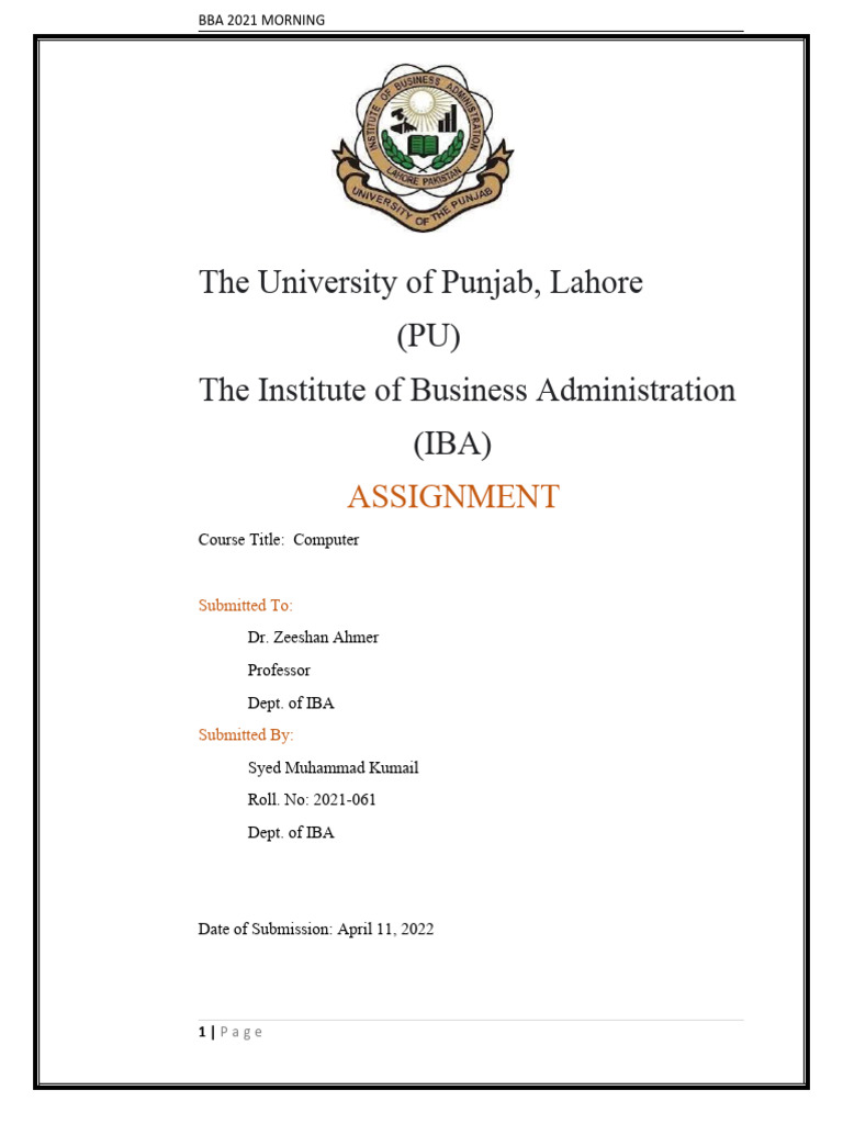 The University of Punjab FINAL Assignment Ss | Download Free PDF ...