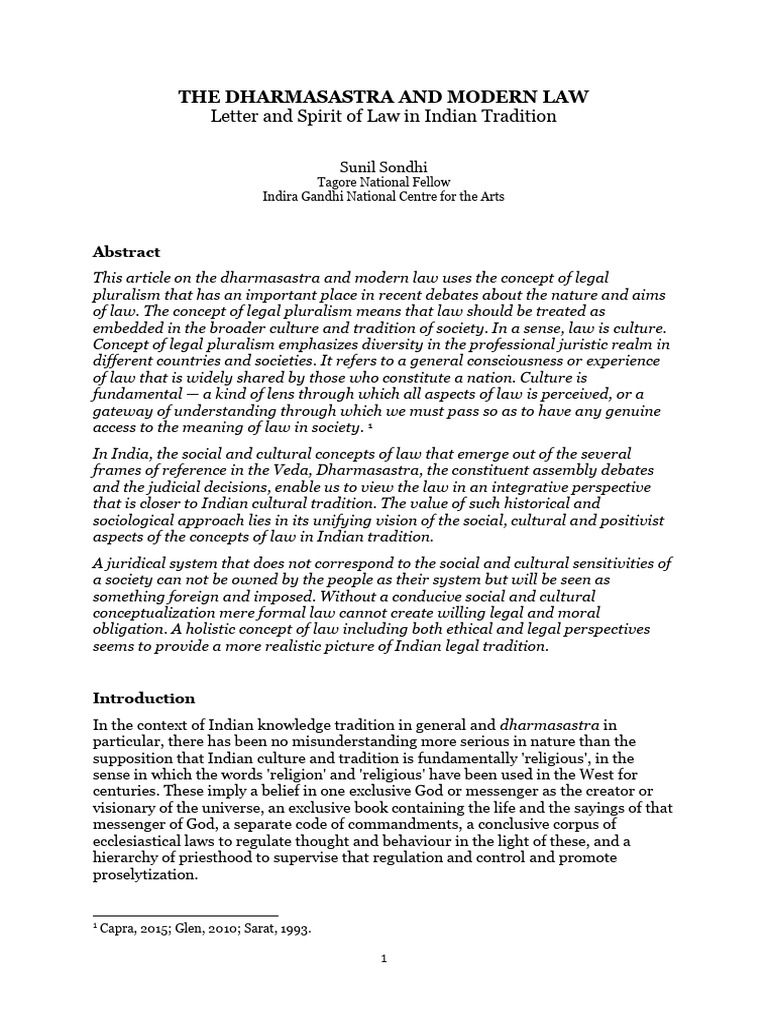 Dharmasastra and Legal Pluralism in India | PDF | Jurisprudence | Dharma