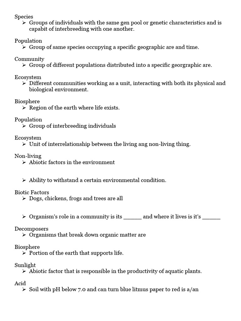 Answer | PDF | Ecosystem | Forests