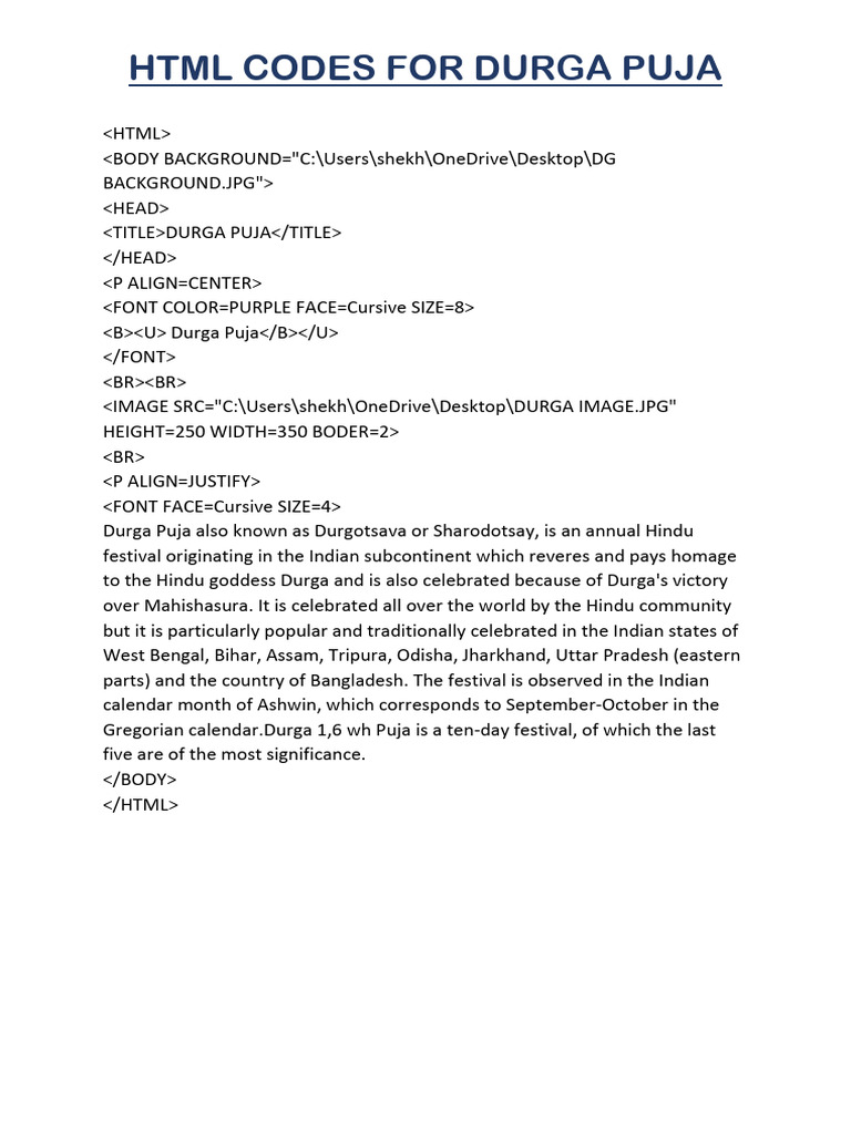 DURGA PUJA CODE PDF | PDF