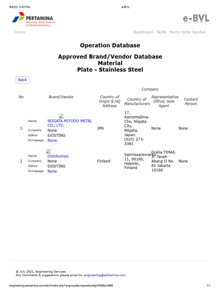 e-BVL Plate - Stainless Steel | PDF | Metals
