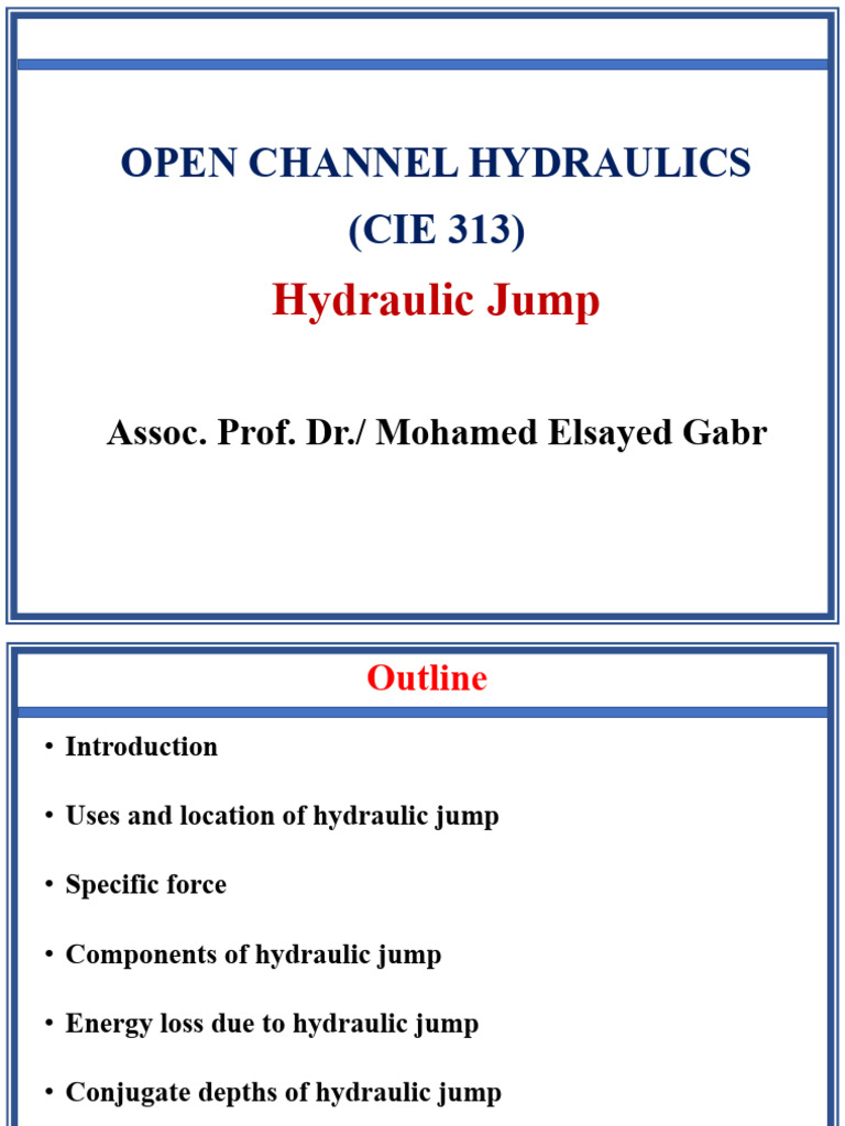 Lecture 6 Hydraulic Jump Final Pdf Continuum Mechanics Applied