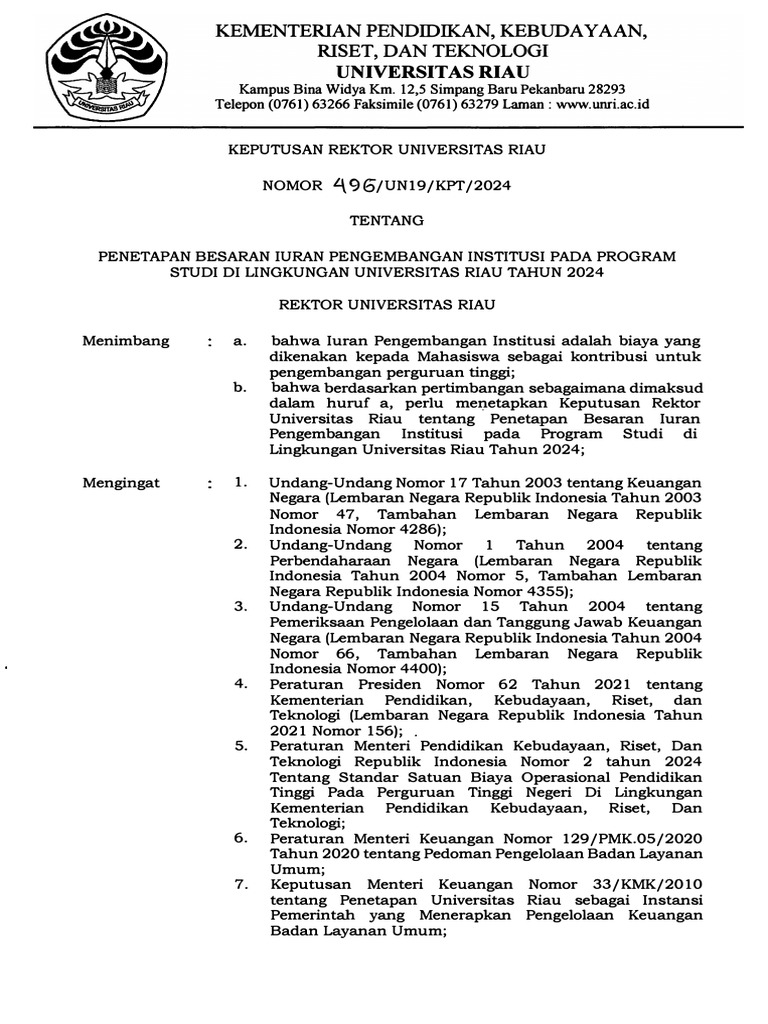 SK Ipi 2024 | PDF | Pengelolaan Keuangan & Uang