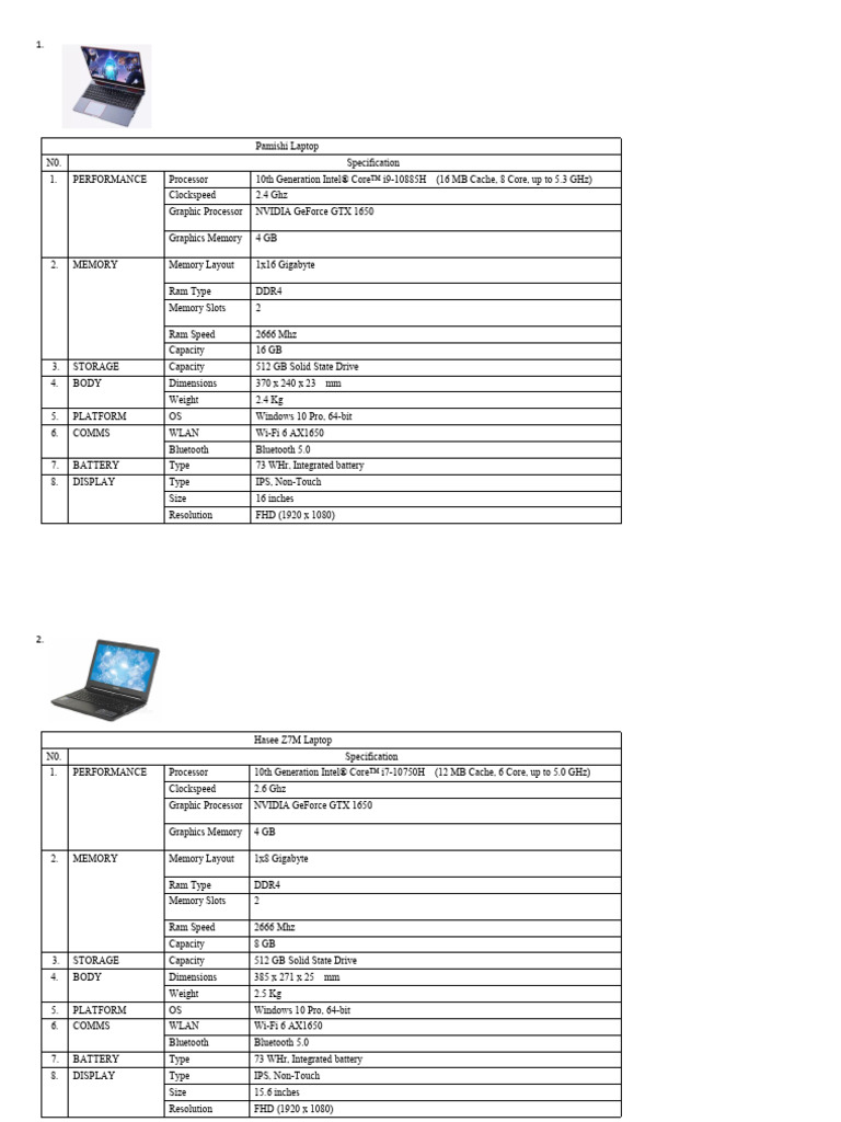 3 Optional Laptops | PDF | Random Access Memory | Laptop