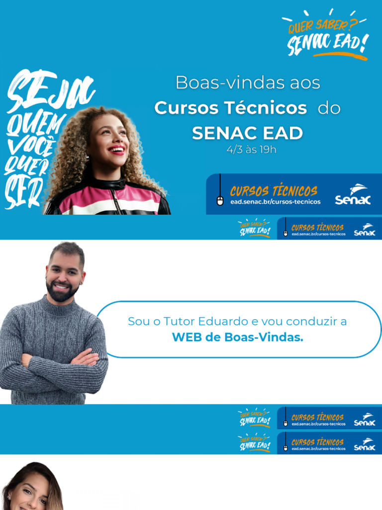 Web BOAS-VINDAS - SENAC EAD 2024 PDF | PDF | Educação à distância