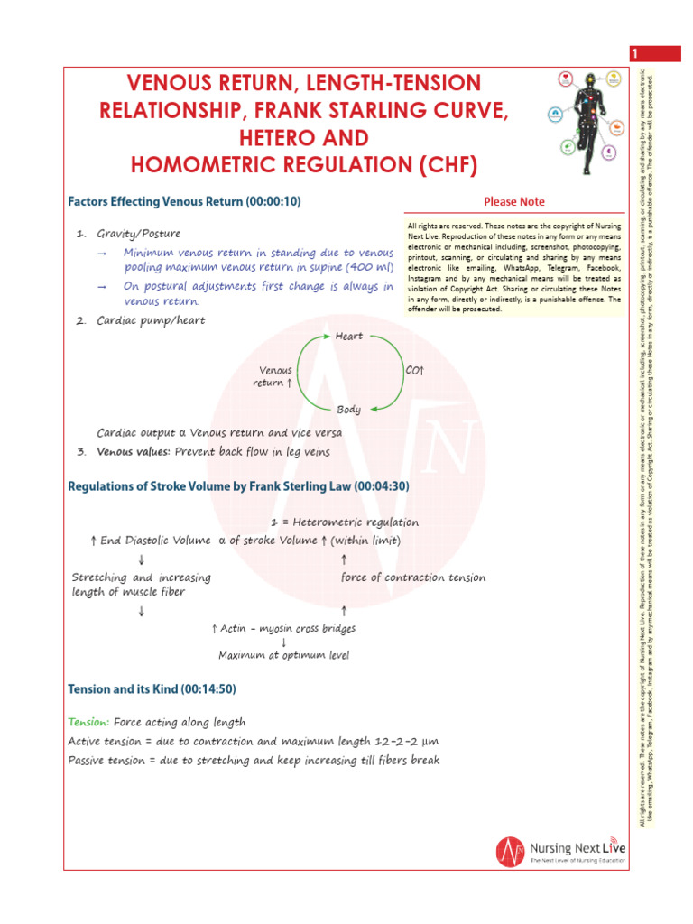 Venous Return, Length-Tension Relationship | PDF | Vein | Muscle ...