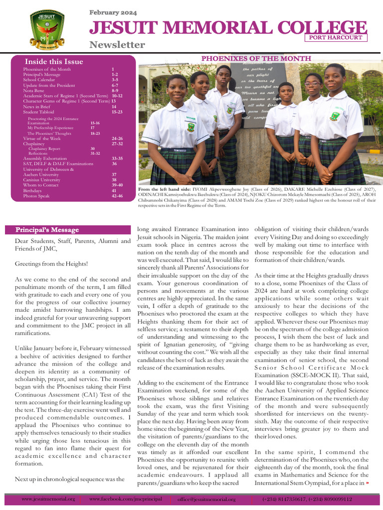 JMC Newsletter - February - 2024 | Download Free PDF | Cost Of Living