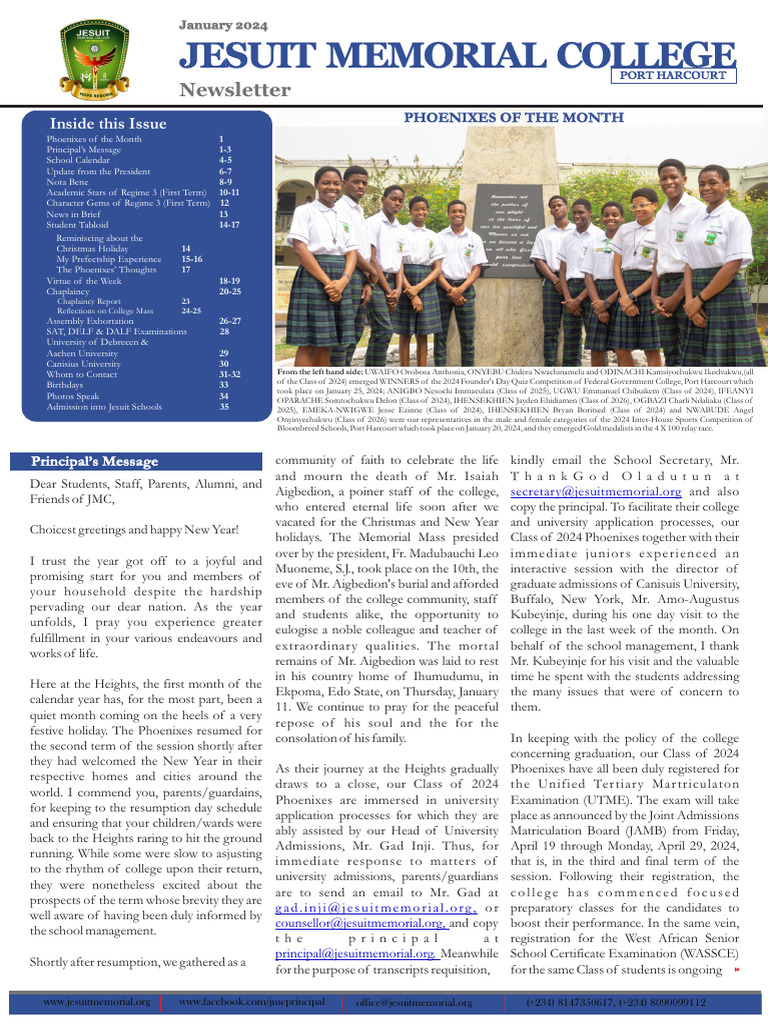 JMC Newsletter-January - 2024 | PDF | Dentist