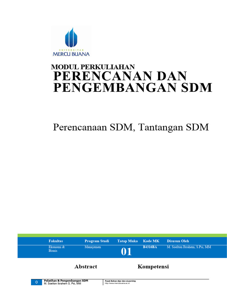 Modul 1 - Perencanaan SDM | PDF