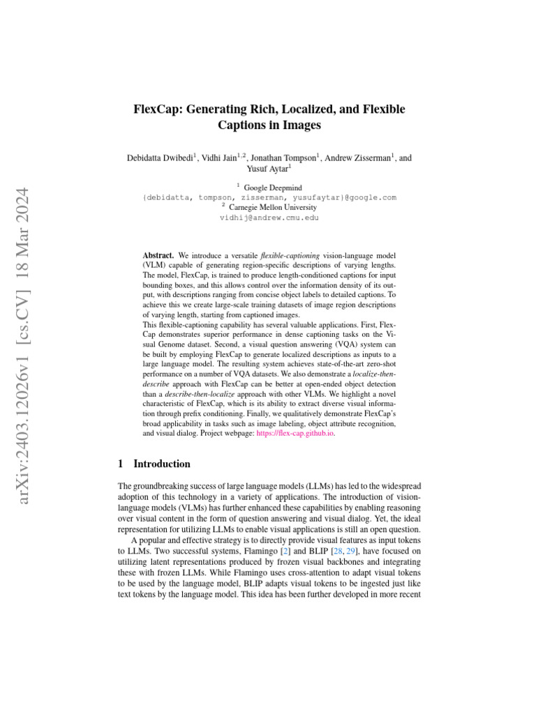FlexCap: Generating Rich, Localized, and Flexible Captions in Images | PDF | Artificial ...