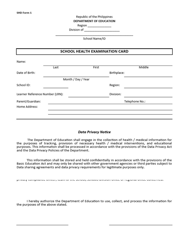 Elem Sec Health Cards | PDF | Human Tooth | Periodontology