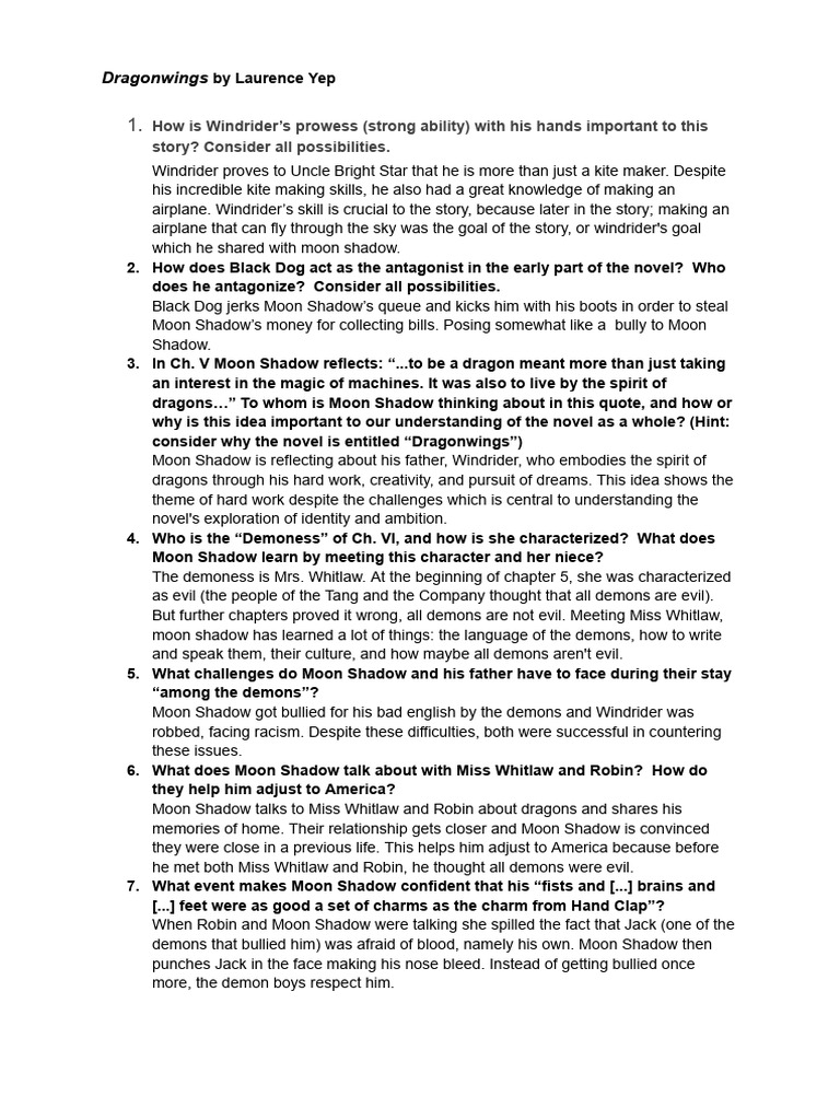 Dragonwings by Laurence Yep | PDF