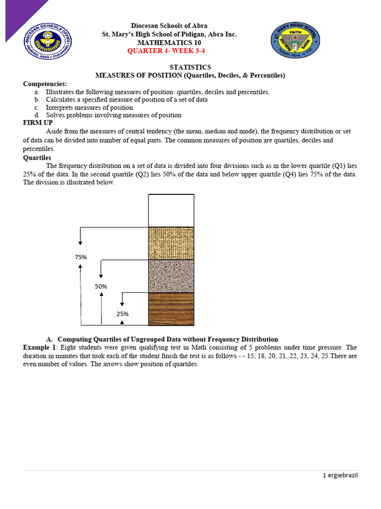 Week 3-4 | PDF | Mean | Quartile