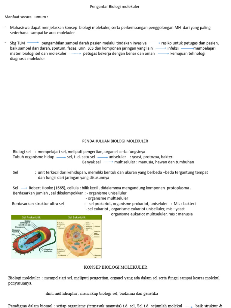 Bahan UAS Biomol 2024 Sarjana Terapan RPL | PDF | Sains & Matematika
