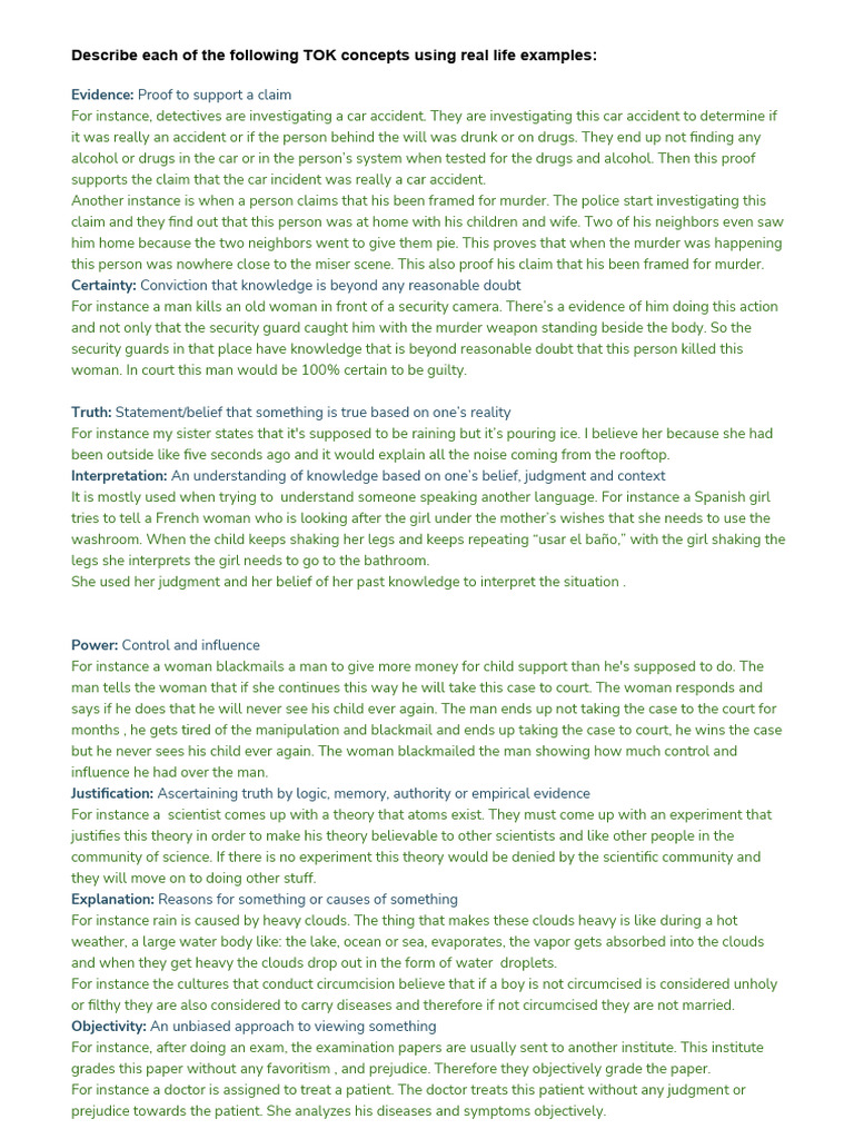 [Celine Wambui] Understanding TOK Concepts | PDF | Knowledge | Theory