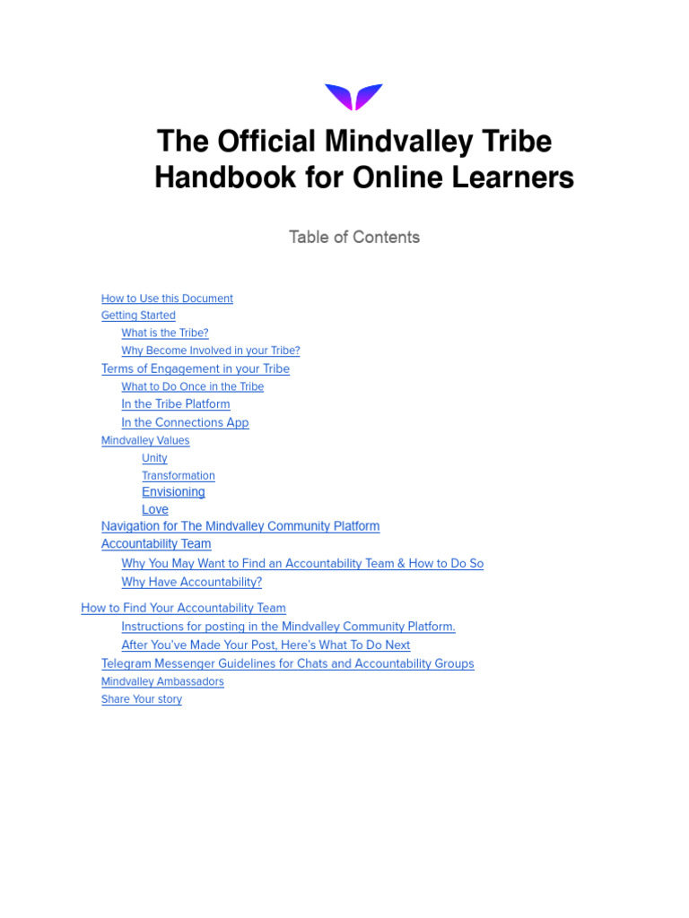 Mindvalley Tribe Guide for Learners | PDF | Accountability | Facebook