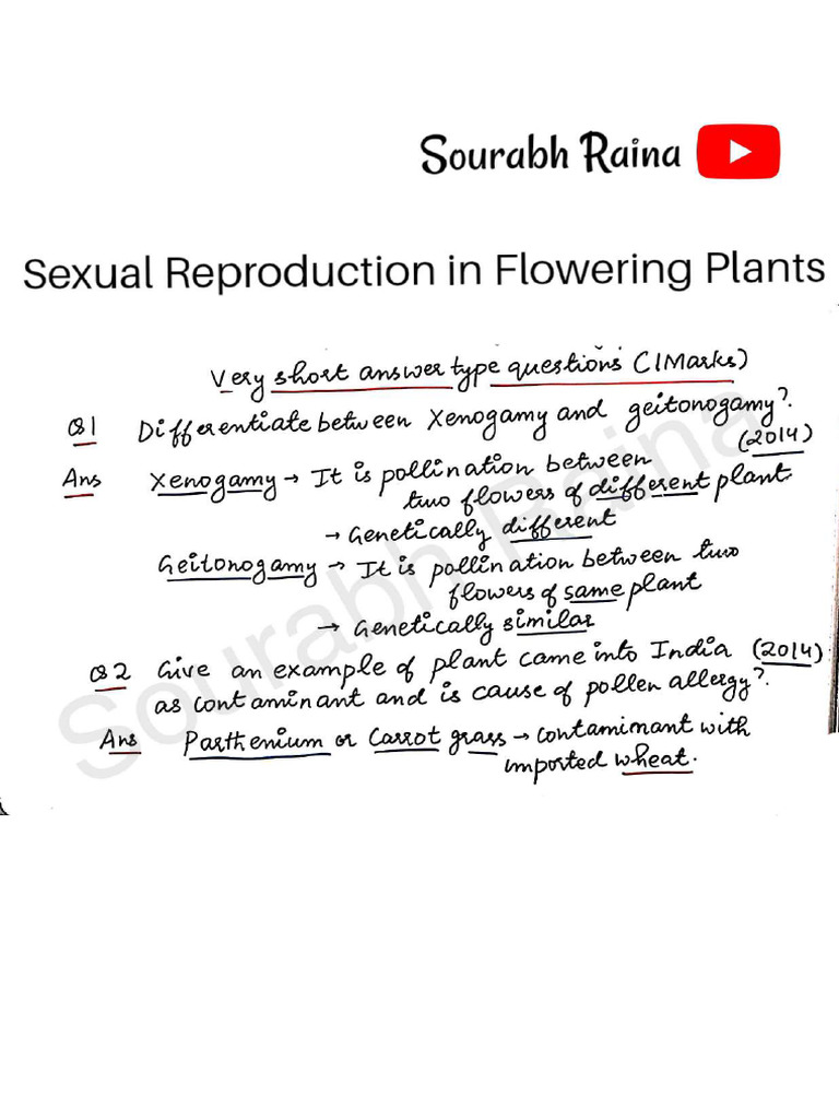 300+ Biology PYQ 2024 Sourabh Raina | PDF