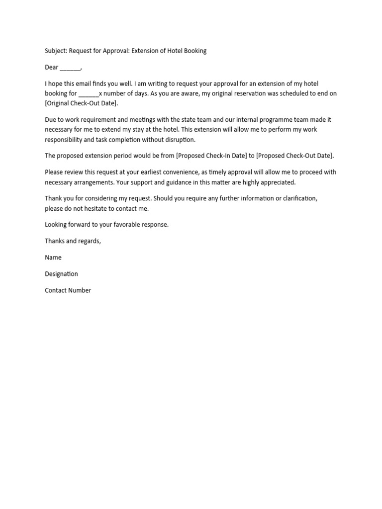 Hotel Booking Extension Request | PDF