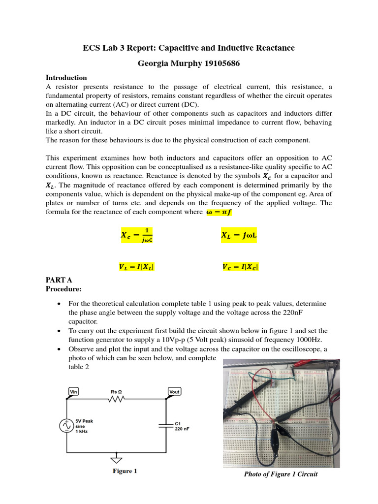 ECS Lab 3 | PDF | Capacitor | Electrical Network