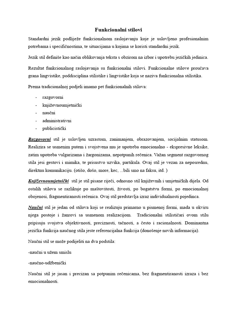 Funkcionalni Stilovi | PDF