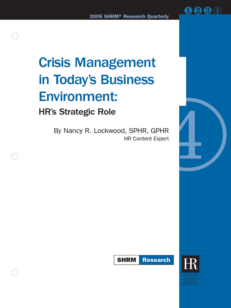 Crisis MGMT in Todays Business Market SHRM GOOD | PDF | Crisis ... Crisis MGMT in Todays Business Market SHRM GOOD | PDF | Crisis ...